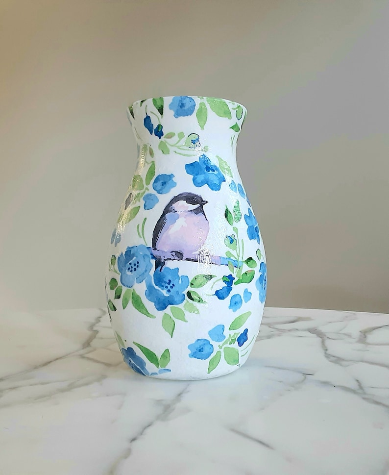 Bird Vase Flower Vase Glass Vase Bird Gifts Blue Vases - Etsy