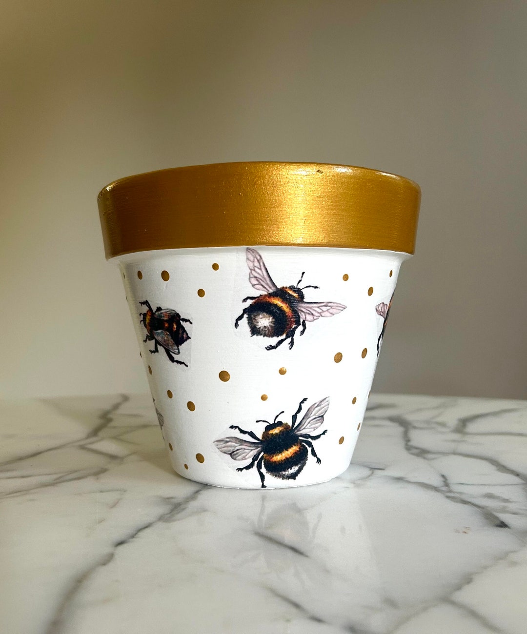 Bee Plant Pot, Six Inch Planter, Bee Gifts, Bee Flowerpots, Save the ...