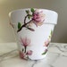 Magnolia Clay Pot, Plant Pots, Clay Pots, Decoupage Pot, Indoor Planter ...