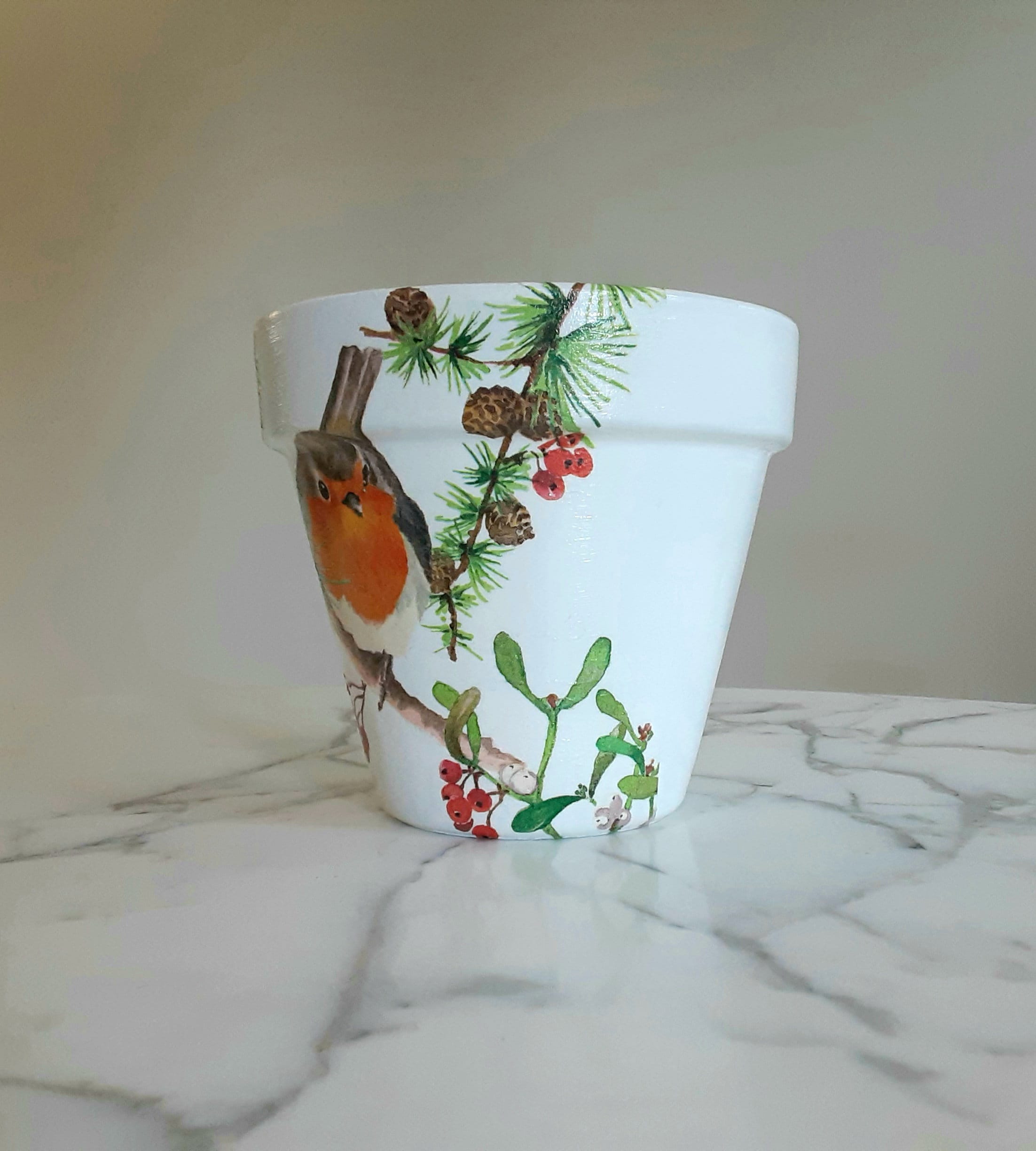 Robin Clay Pot-6 Inch Robin Flower Pot Robins Robin Decor - Etsy