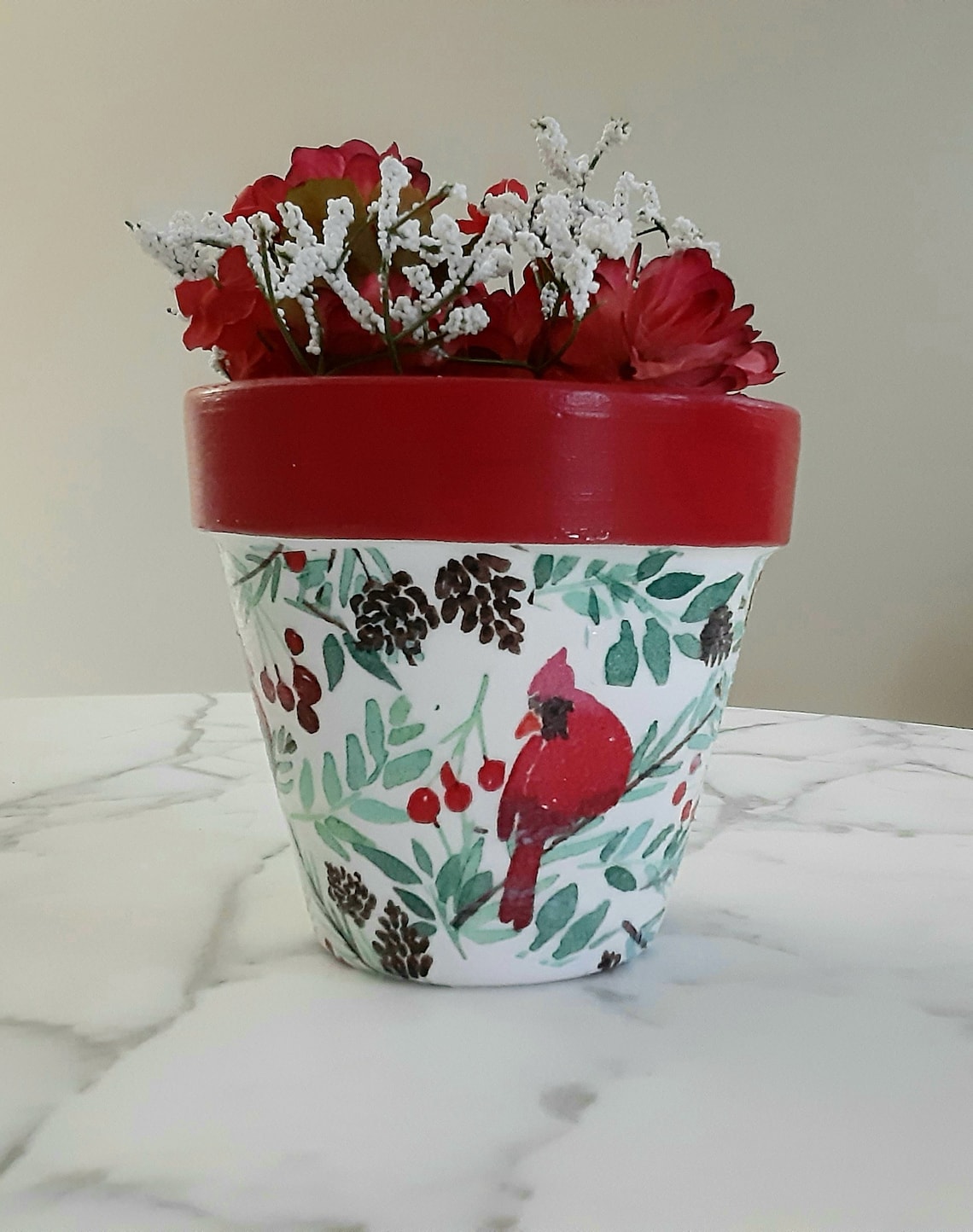 Cardinal Flower Pot-6 Inch Cardinal Gift Holiday Gift | Etsy