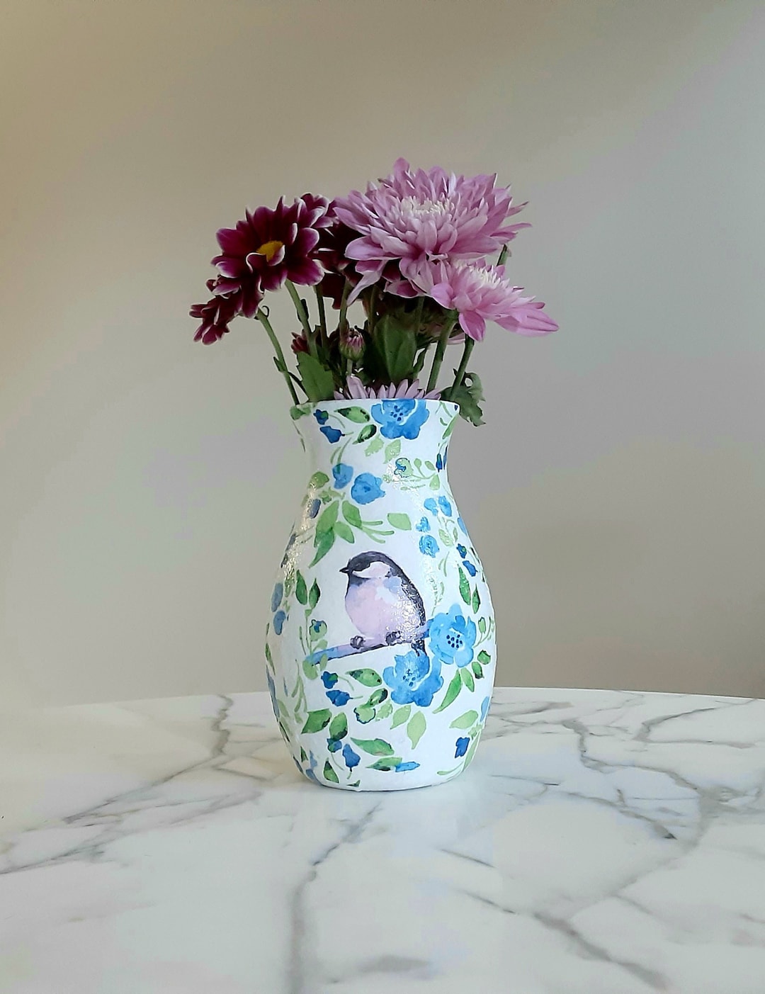 Bird Vase, Flower Vase, Glass Vase, Bird Gifts, Blue Vases, New Home ...