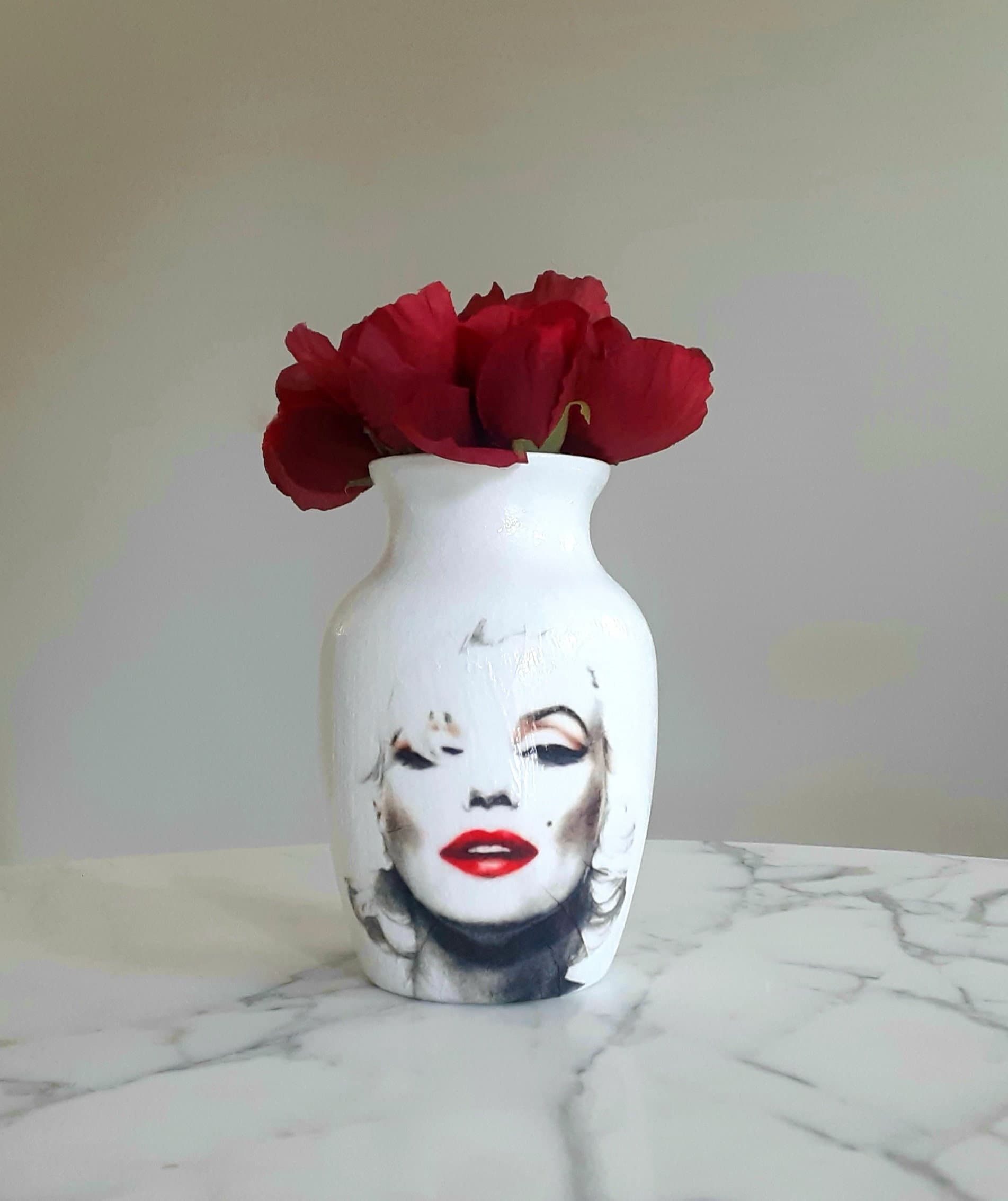 Marilyn Monroe Vase: Decoupage Glass Vase, 7-inch, Vases - Etsy