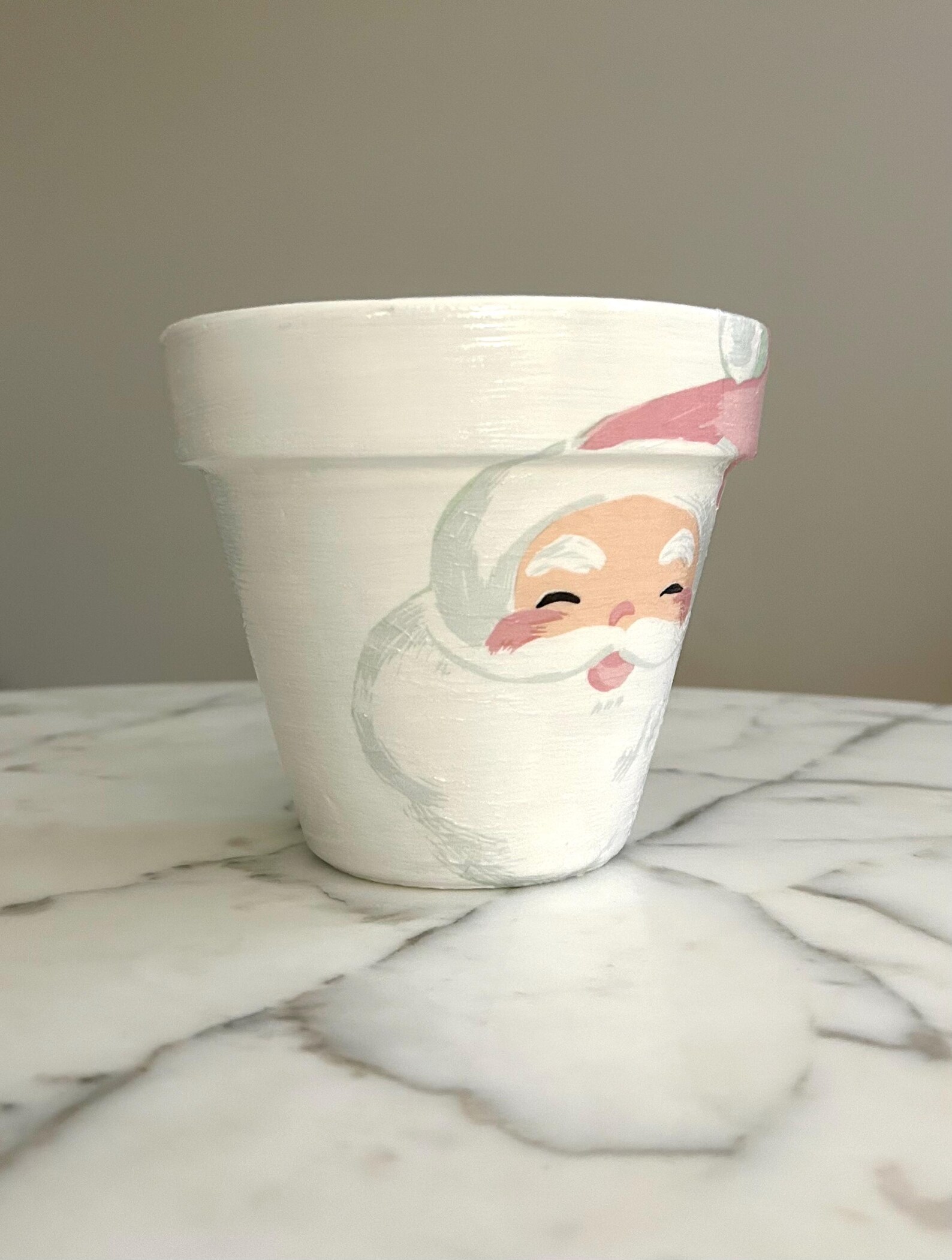 Decoupage Santa Planter: Christmas Decor, Holiday Planters - Etsy
