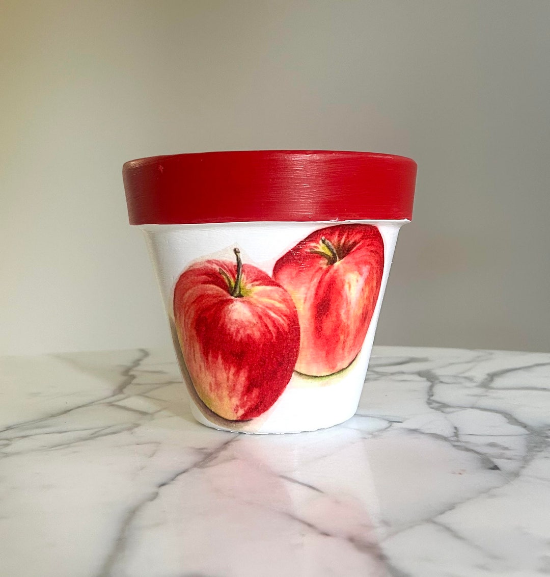 Apple Planter, 6 Inch Planter, Fall Plant Pots, Apple Gifts, Fall Home ...