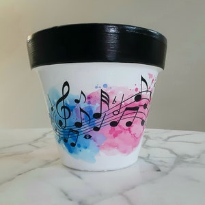 Music Planter-6", Music Gifts, Musical Decor, Music Notes, Flowerpots ...