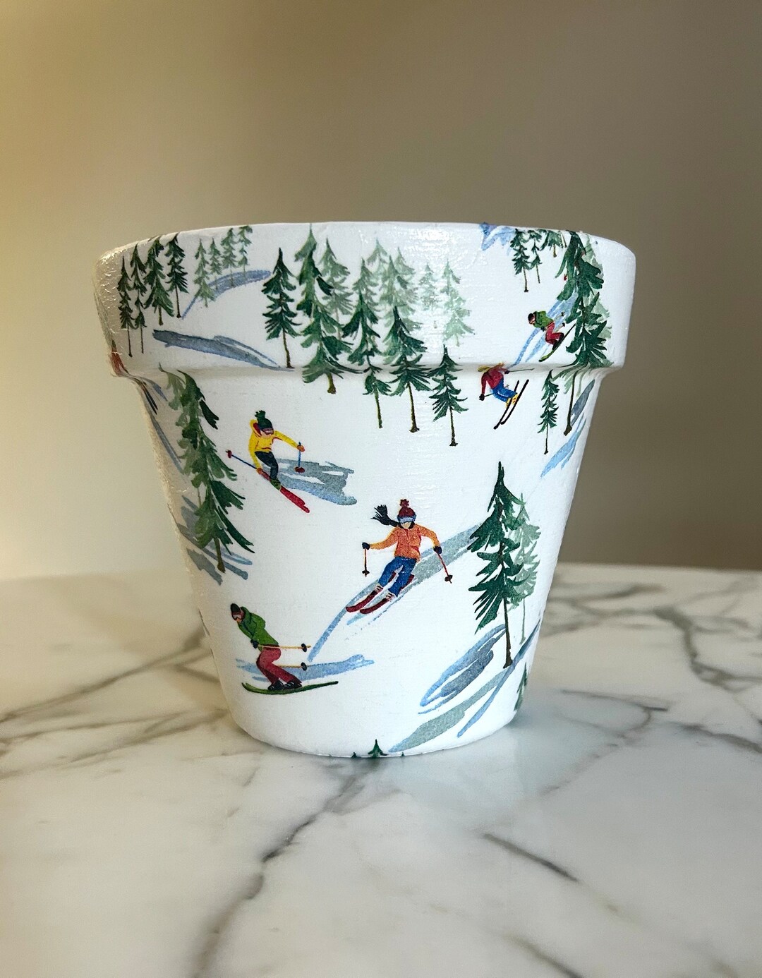 Ski Planter, Skier Gifts, Nature Gift, Winter Plant Pots, Adventurer ...