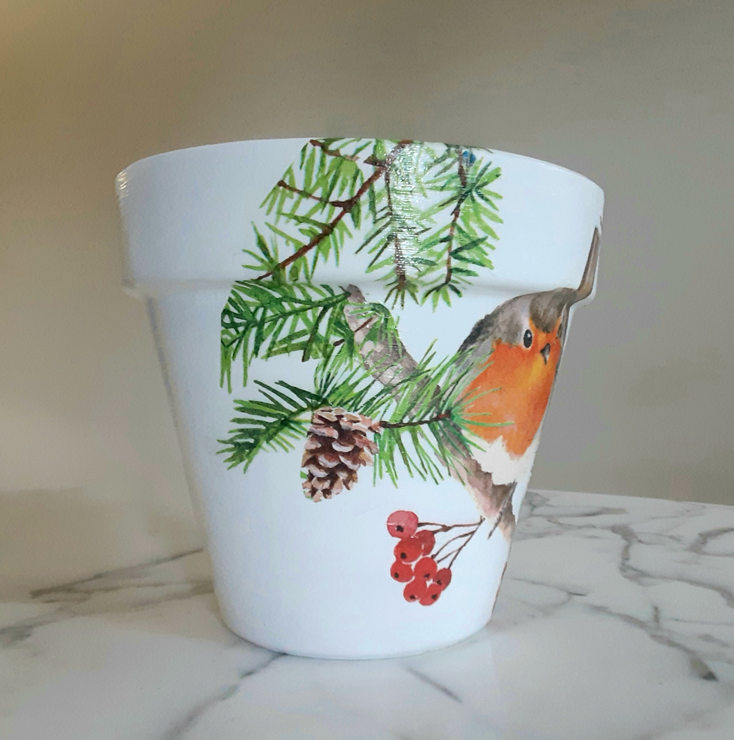 Robin Clay Pot-6 Inch Robin Flower Pot Robins Robin Decor - Etsy