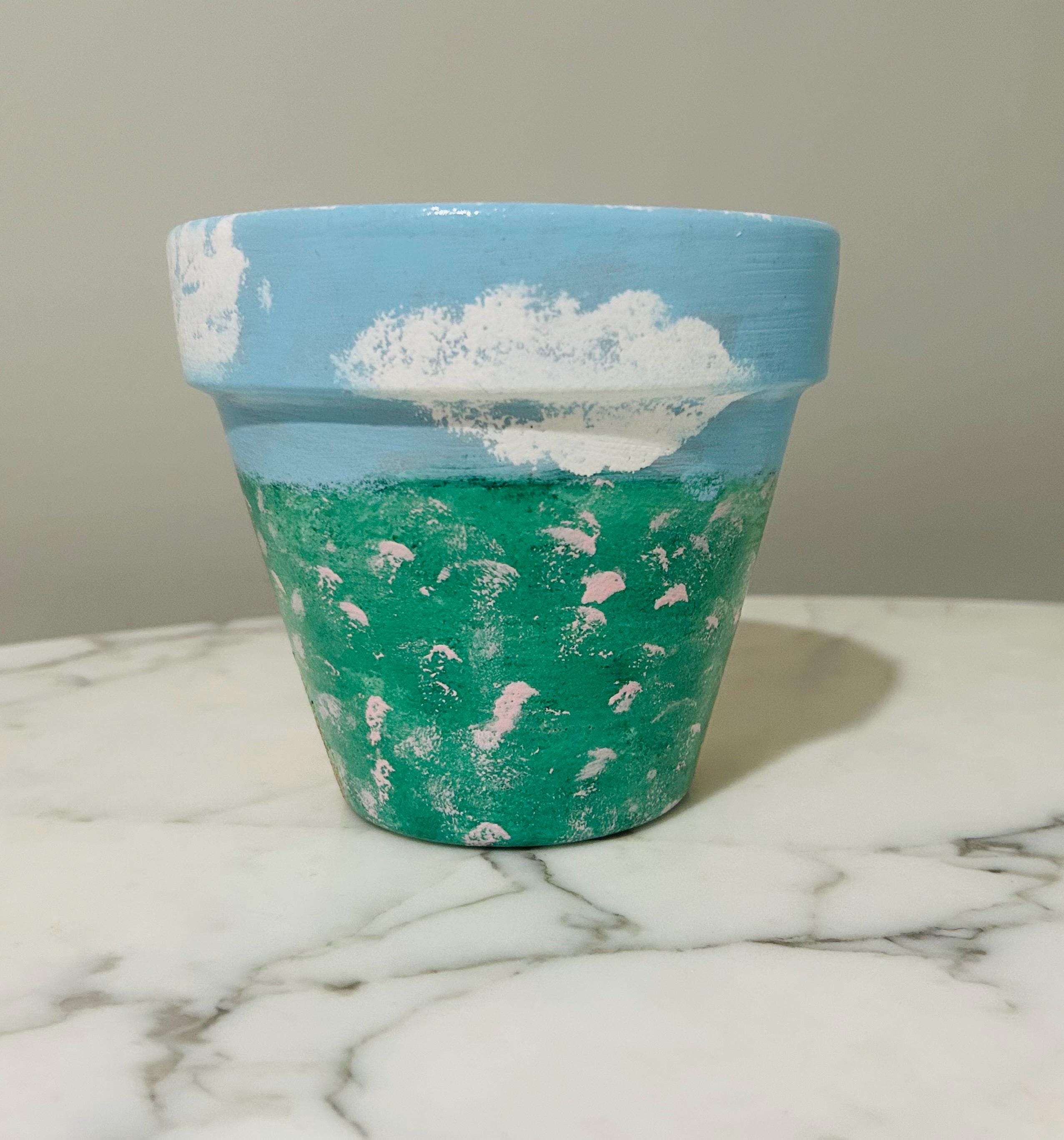 Camper Flower Pot, Decoupage Clay Planter, Camping Gifts, Plant Pots ...