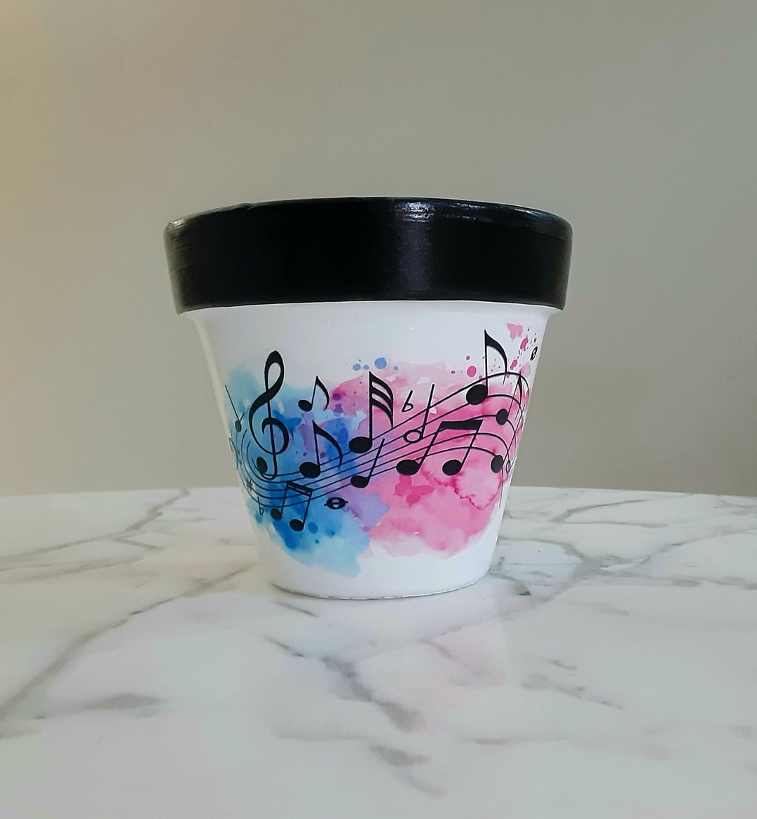 Music Planter-6", Music Gifts, Musical Decor, Music Notes, Flowerpots ...