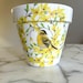 Gold Finch Clay Pot, Finch Flowerpot, Finches, Bird Decor, Gold Finches ...