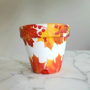 Fall Themed Clay Pot-6", Autumn Decor, Fall Home Decor, Fall Flowerpot ...