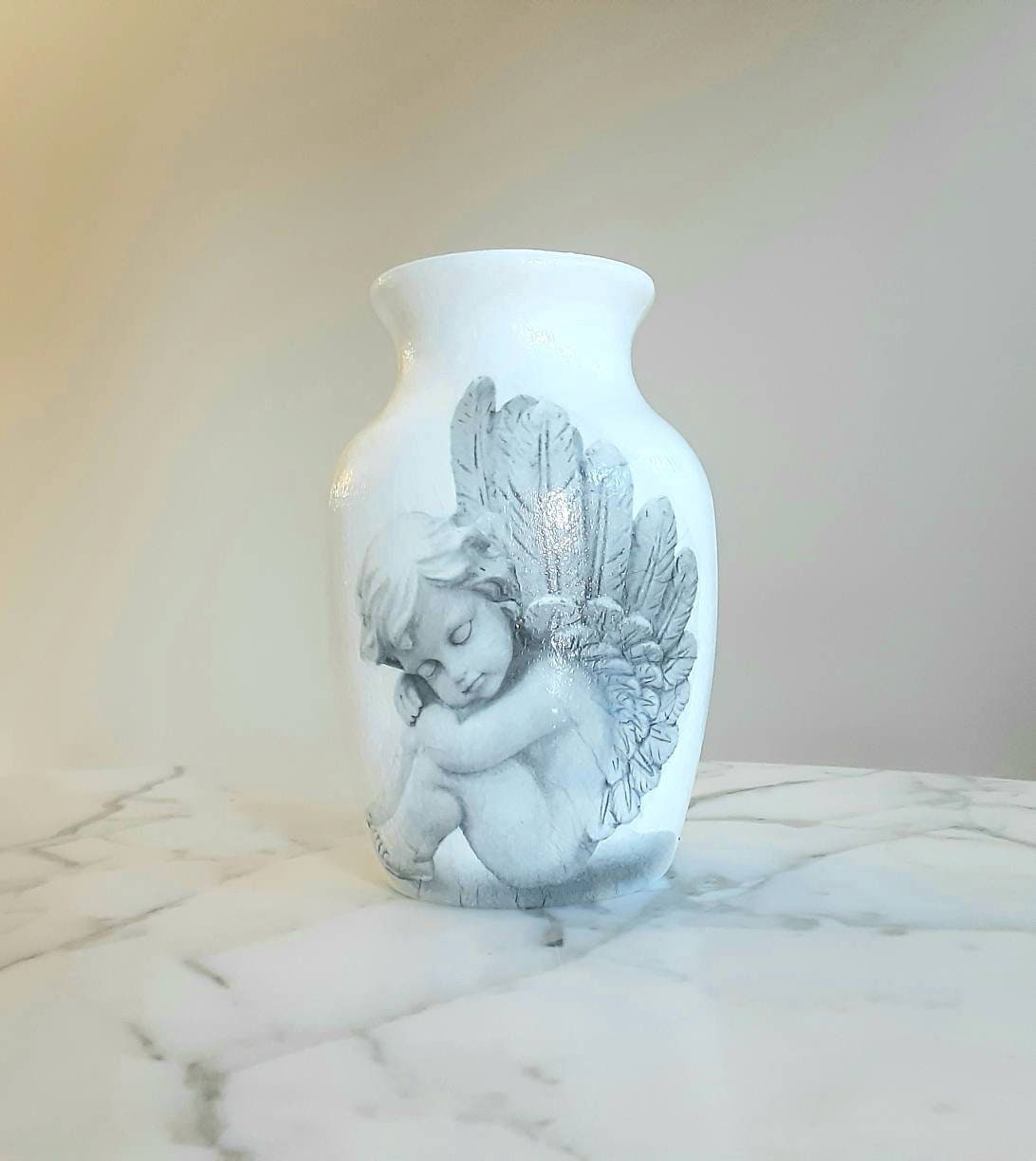 Angel Flower Vase Remembrance Vase in Memory Of Remembrance - Etsy