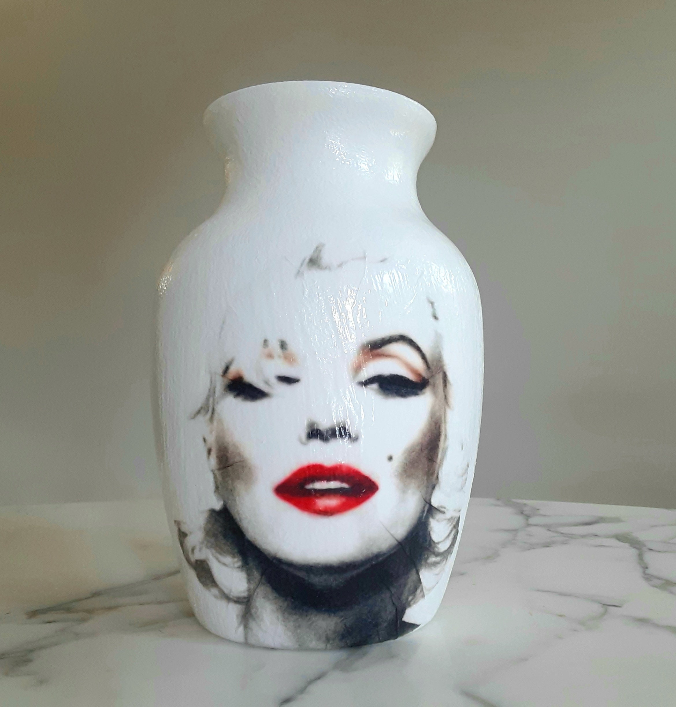 Marilyn Monroe Vase: Decoupage Glass Vase, 7-inch, Vases - Etsy