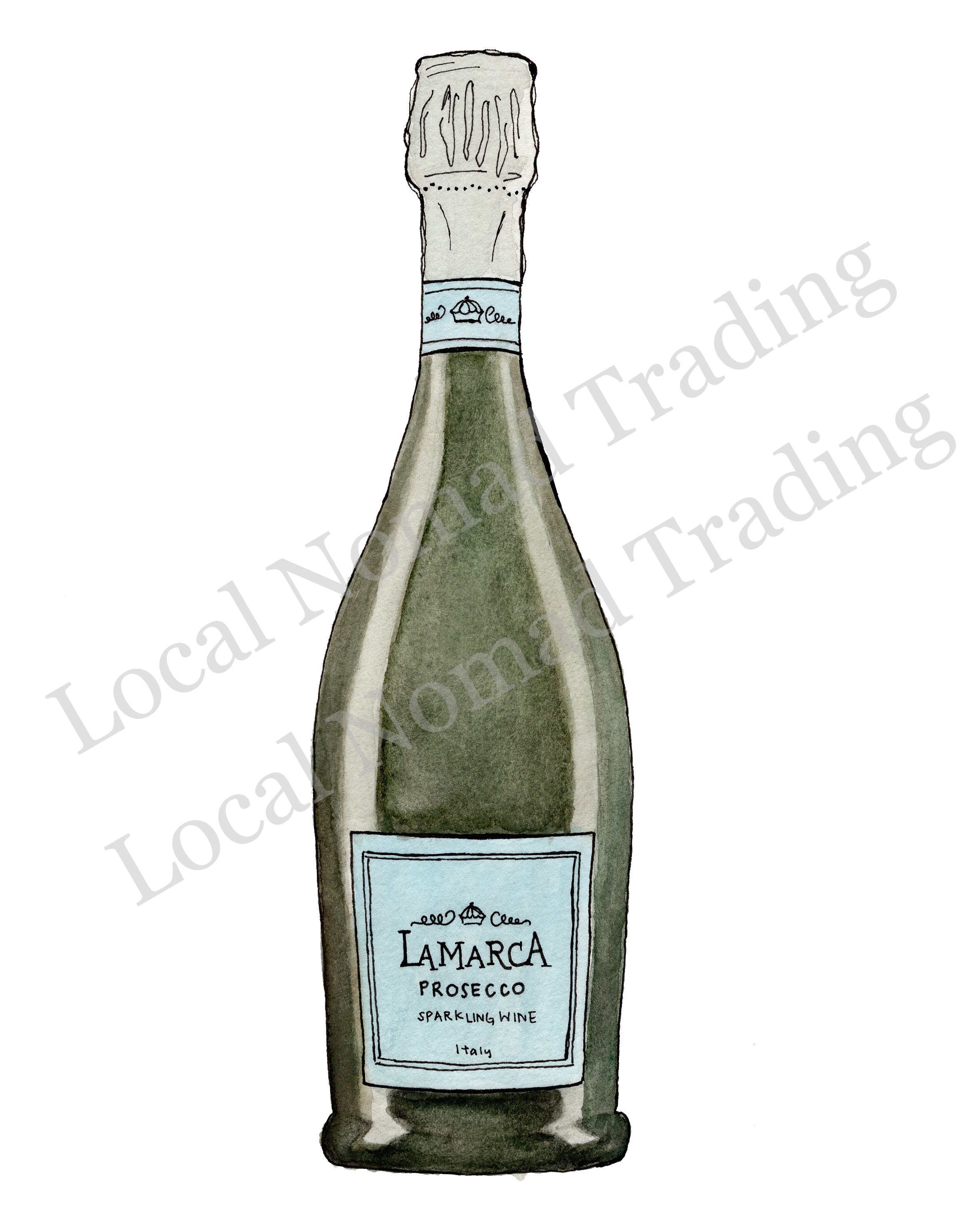 Boozy Prosecco Art Print - Etsy