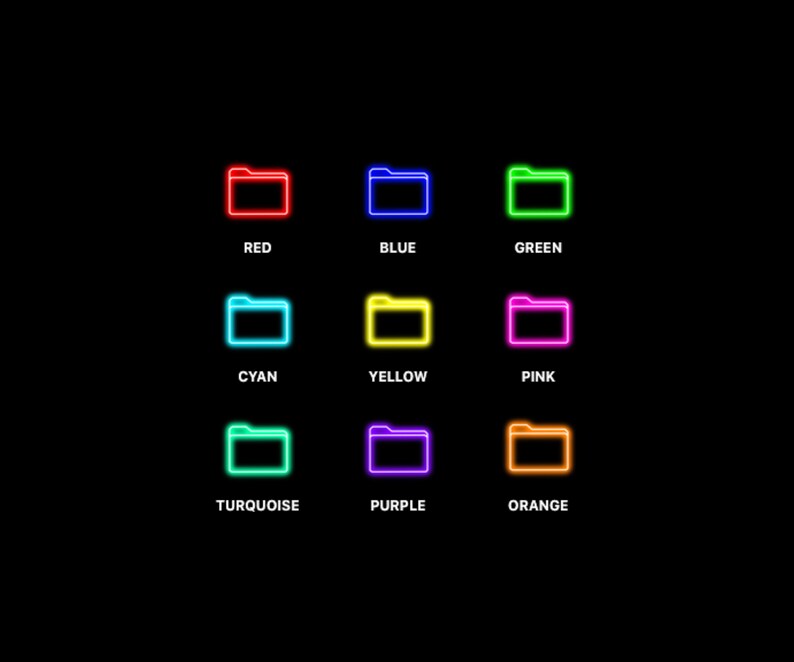 NEON Mac Folders 9 Different Colours With 18 Choices - Etsy
