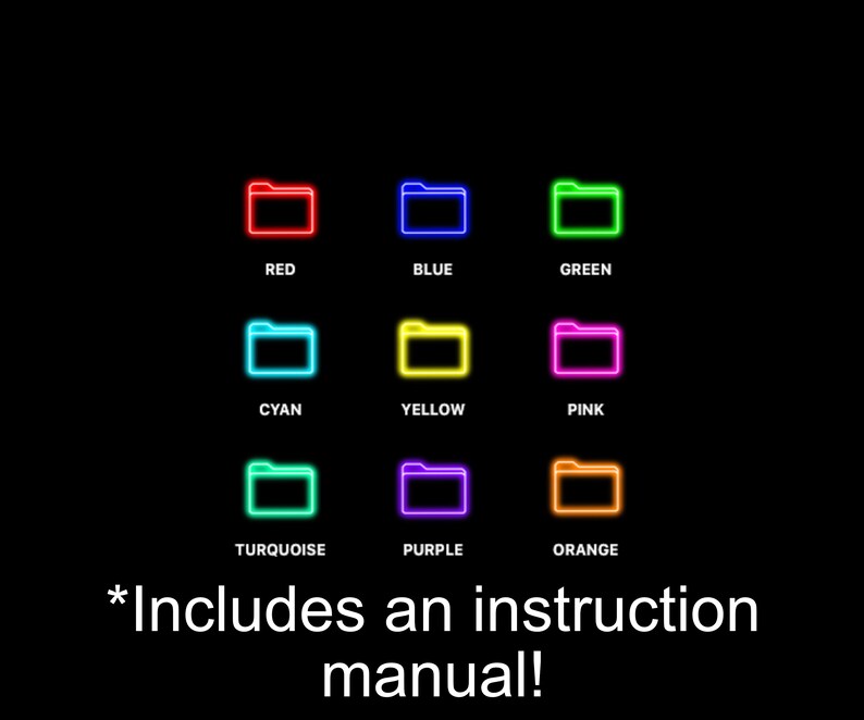 NEON Mac Folders 9 Different Colours With 18 Choices - Etsy