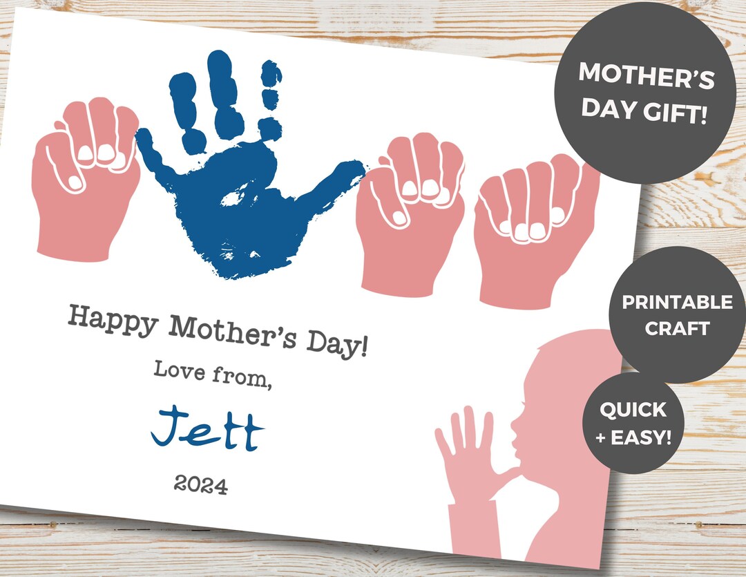 ASL Printable Gift for Mother's Day, American Sign Language Handprint ...