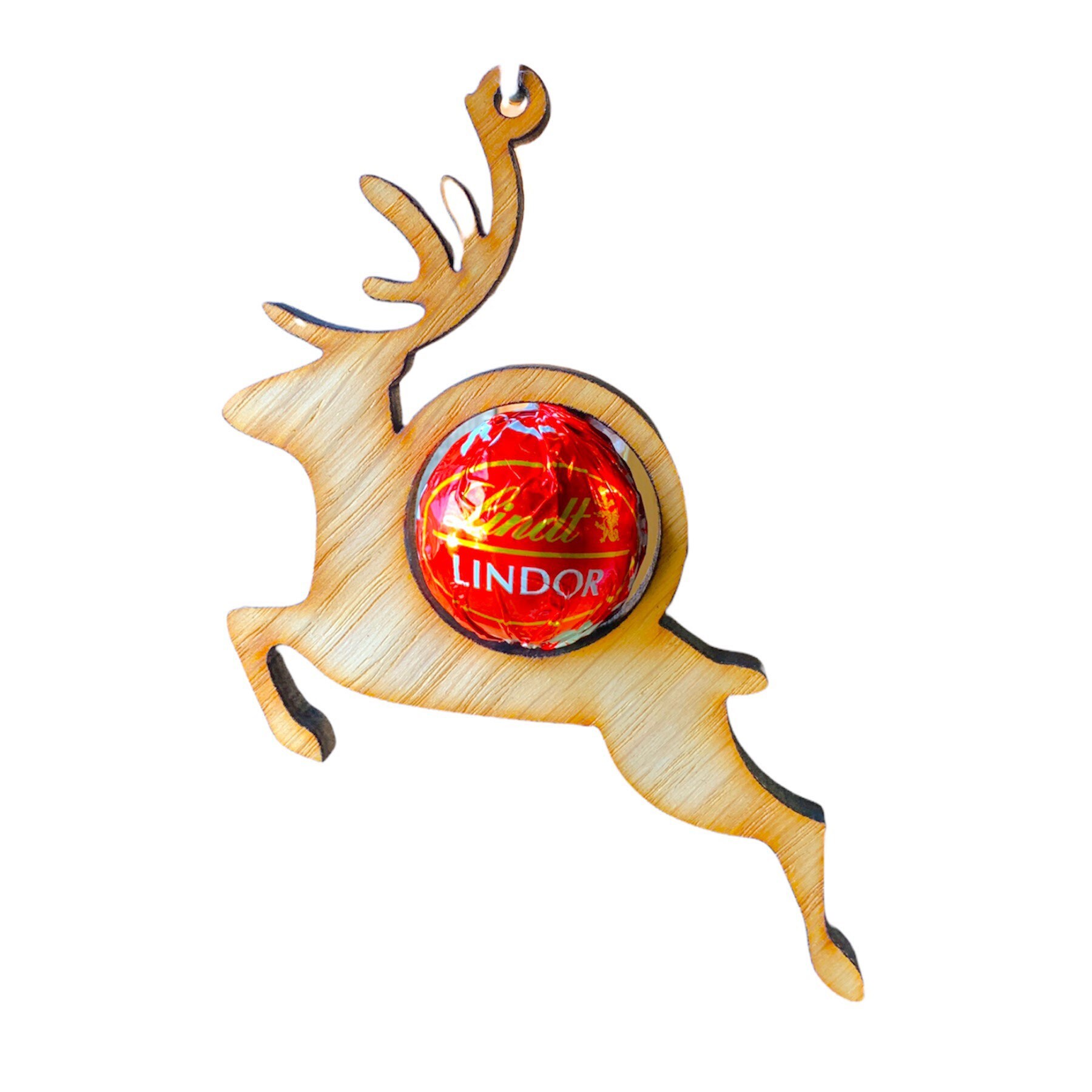 Lindor Christmas Baubles Oak Reindeer Tree Decorations With - Etsy UK