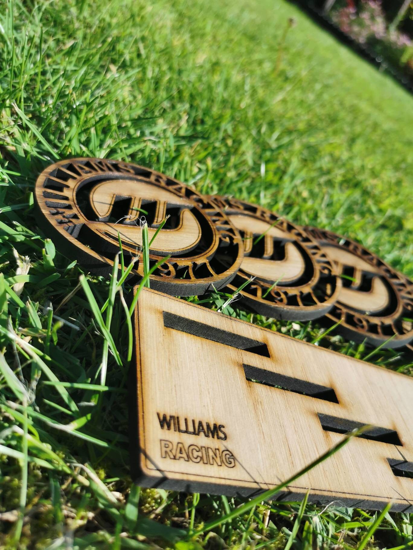 Formula 1 Williams racing coasters and holder | Etsy