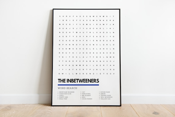 The Inbetweeners Poster British Comedy Print Wordsearch Style - Etsy