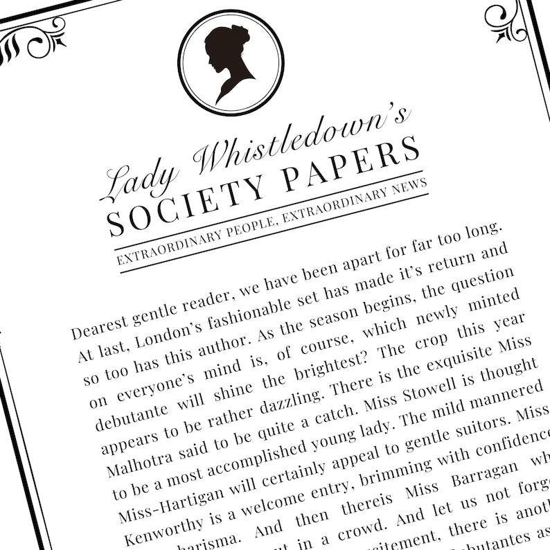 Custom Lady Whistledown Bridgerton Quality Art Print Letter ...