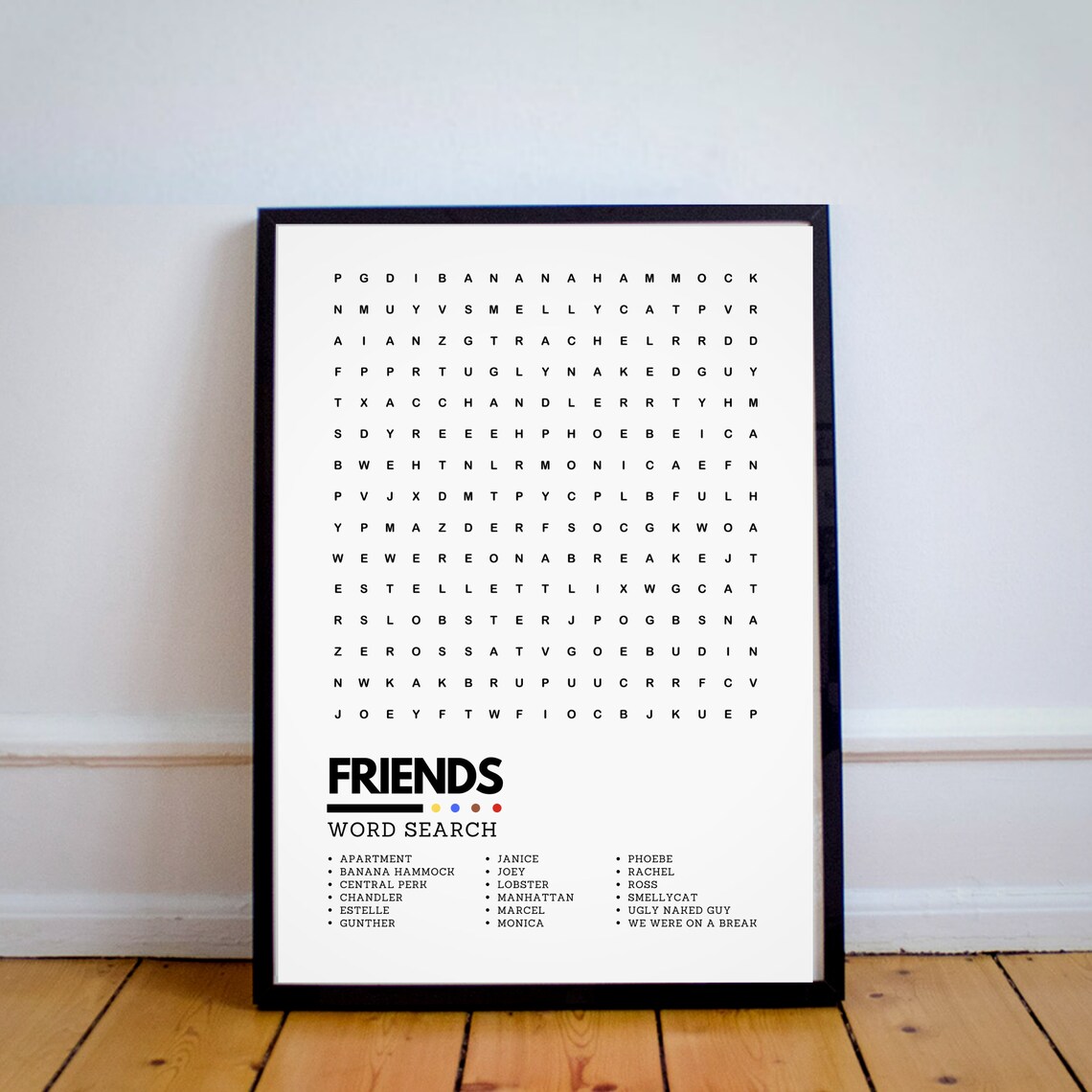 Friends TV Show Poster Wordsearch Art Print A4 A3 Quotes Chandler Bing ...