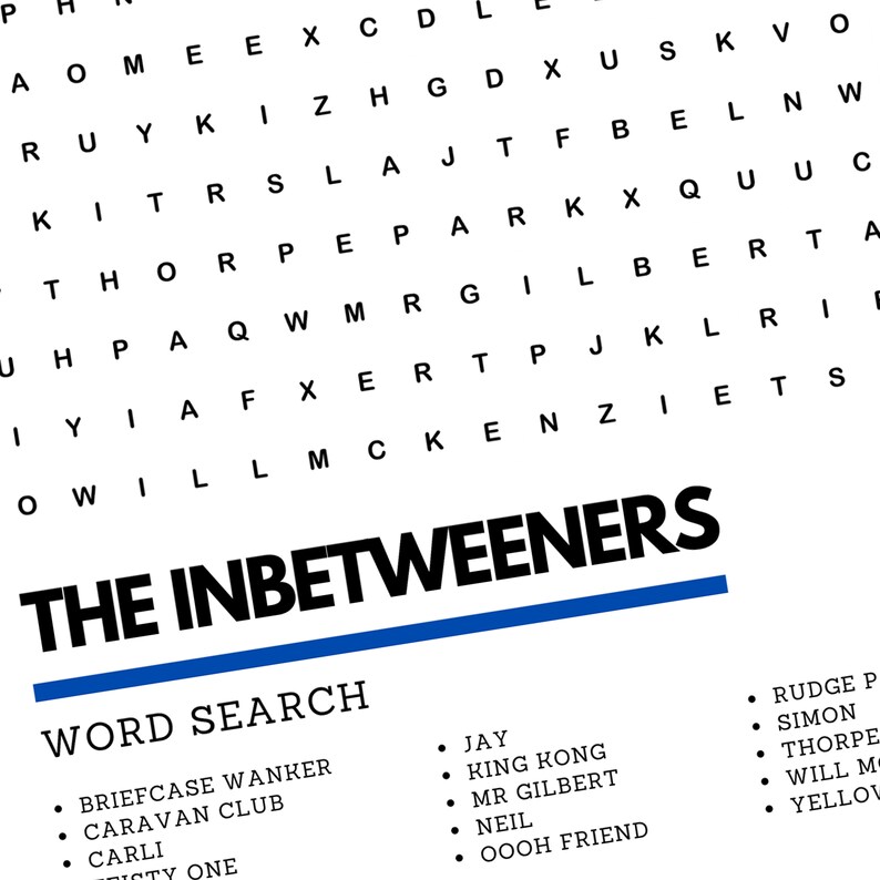 The Inbetweeners Poster British Comedy Print Wordsearch Style Quality ...