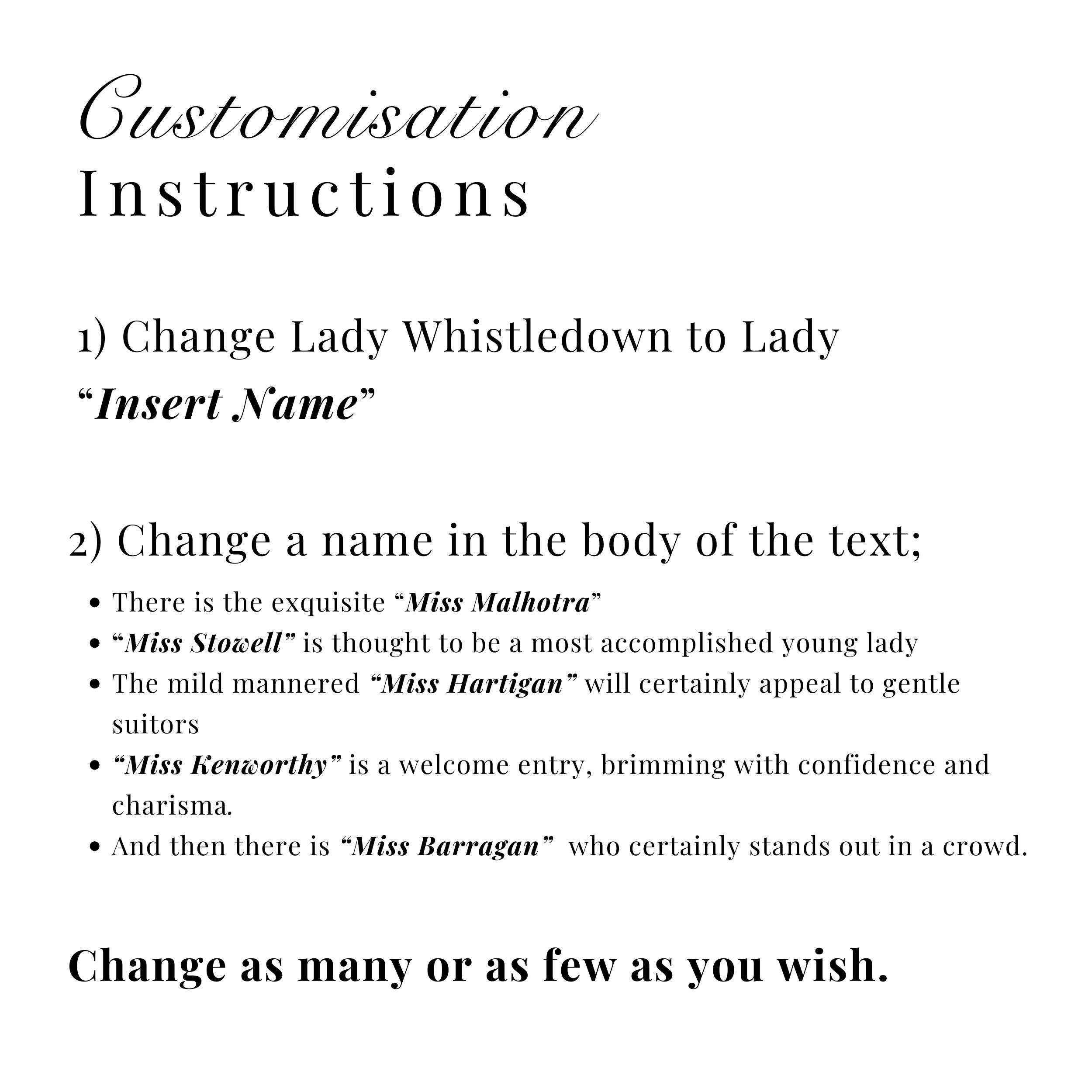 Custom Lady Whistledown Bridgerton Quality Art Print Letter ...