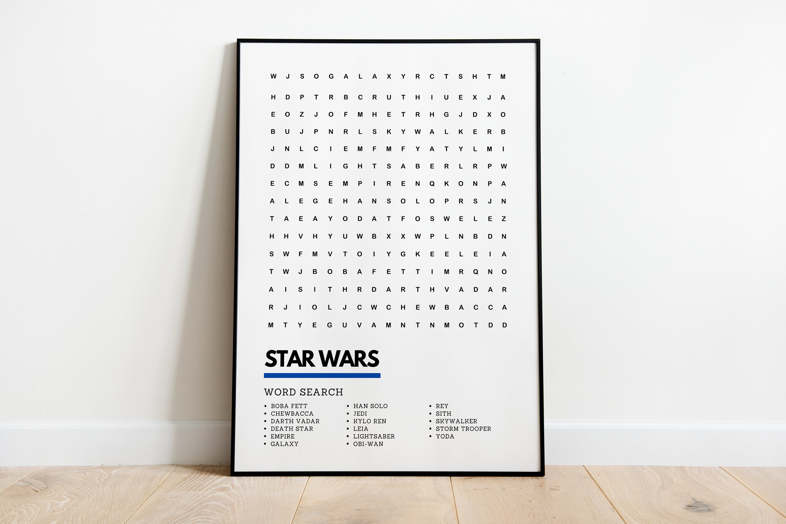 Star Wars Poster Classic Movie Art Wordsearch Print Gift A4 A3 Yoda ...