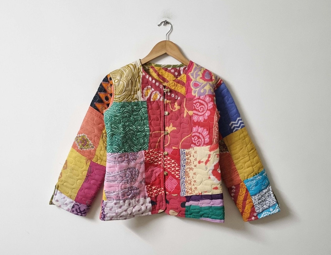 Patchwork Kantha Quilt Jacket, Indian Vintage Kantha Coat, Handmade ...