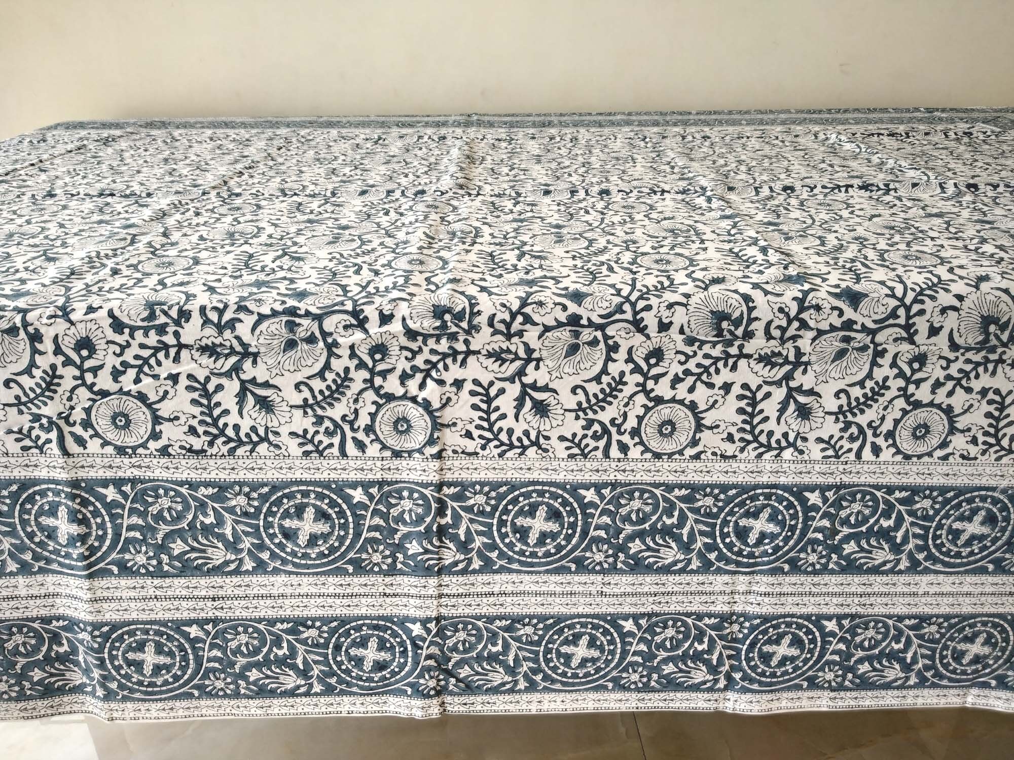 Indian Block Print Tablecloth Floral Design Table Cover | Etsy