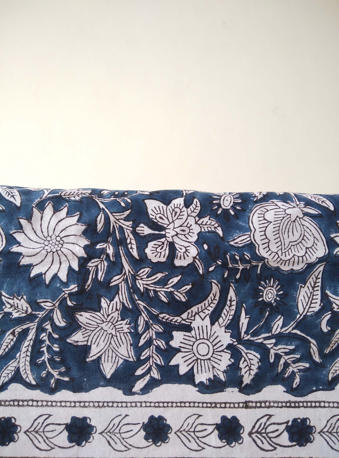 Floral Design Table Cover, Block Print Tablecloth, Handmade Table Linen ...