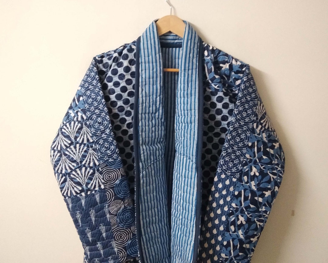 Handmade Kantha Quilt Jacket, Indian Kantha Coat, Machine Quilted ...