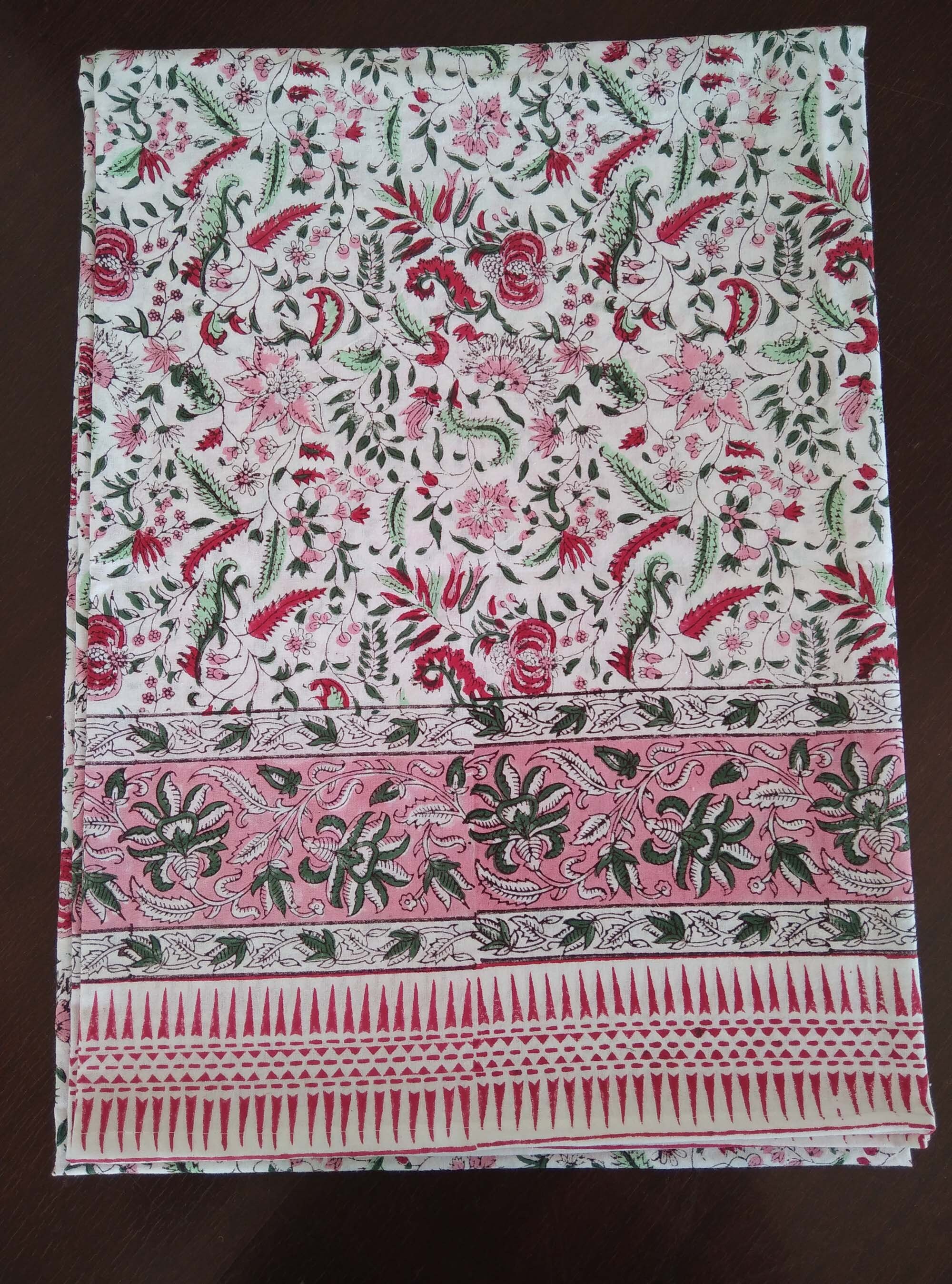 Floral Design Table Cloth Block Print Tablecloth Handmade | Etsy