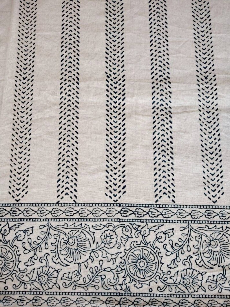 Block Printed Tablecloth Strip Design Table Cover Handmade - Etsy