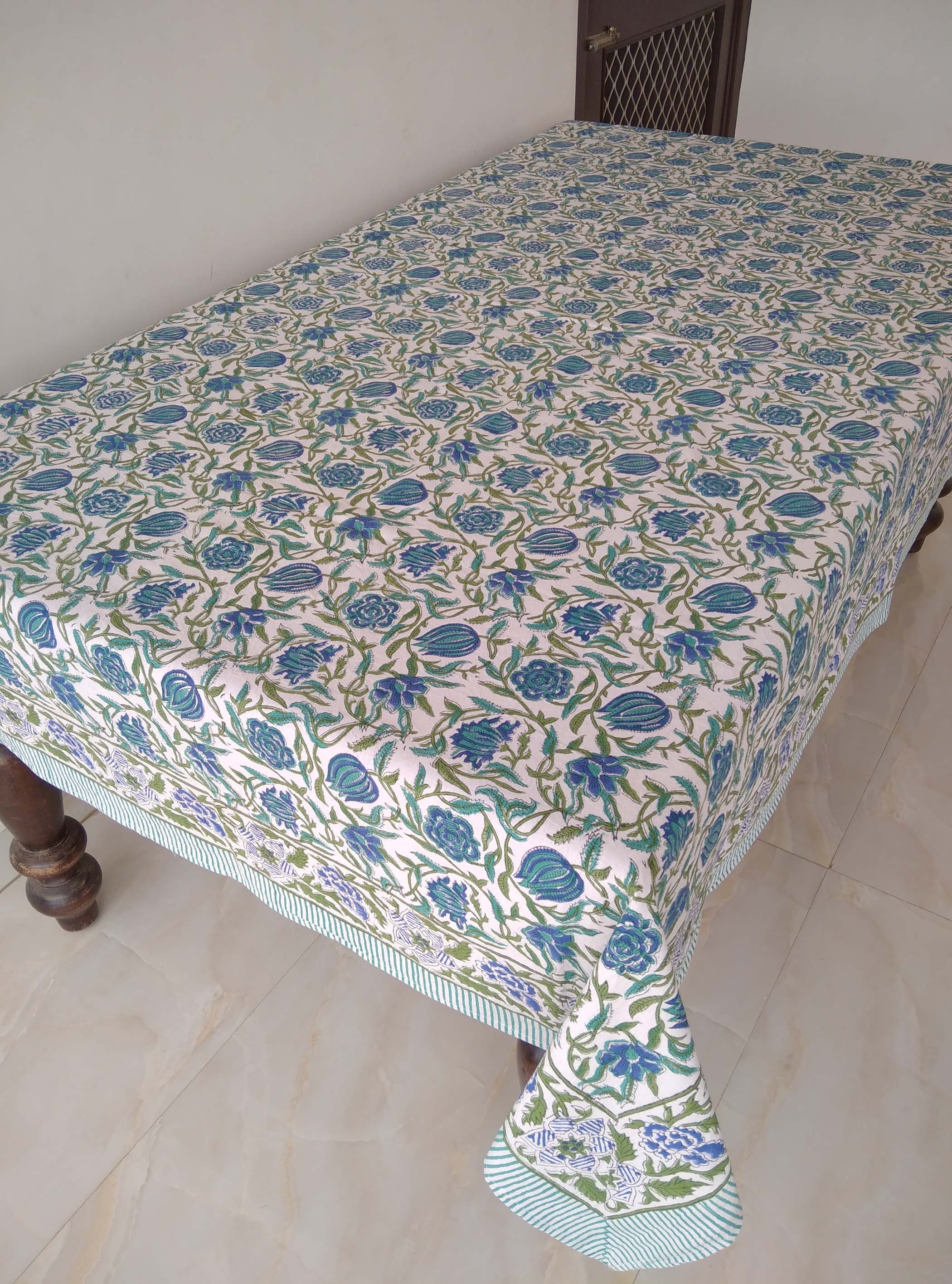 Indian Floral Design Tablecloth Block Print Table Cover | Etsy