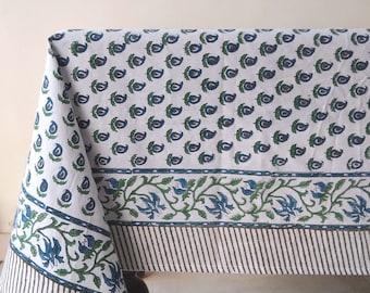 Indian Block Print Tablecloth Floral Design Table Cover | Etsy