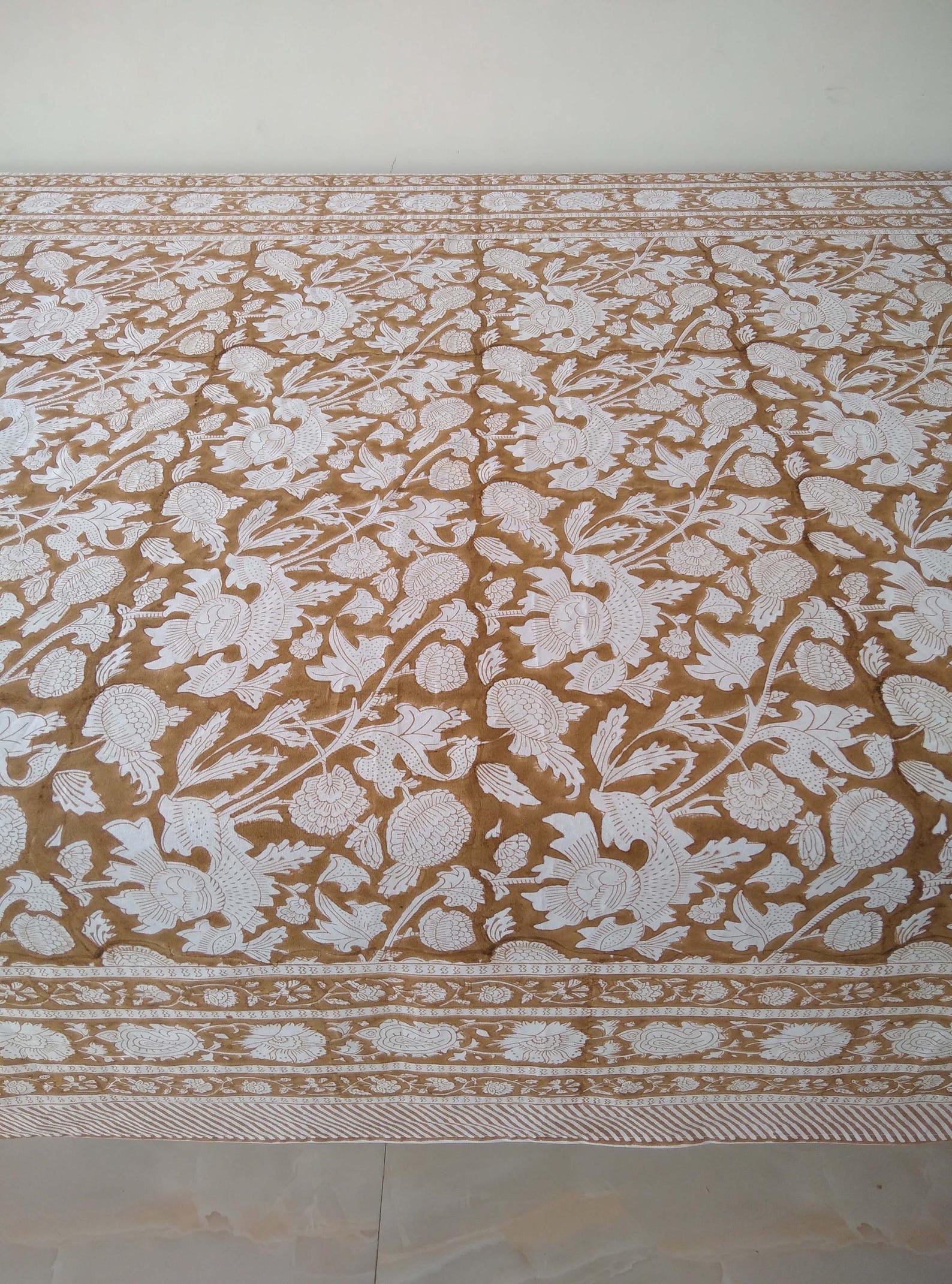 Block Print Tablecloth, Floral Cotton Table Cloth, Indian Table Linen ...