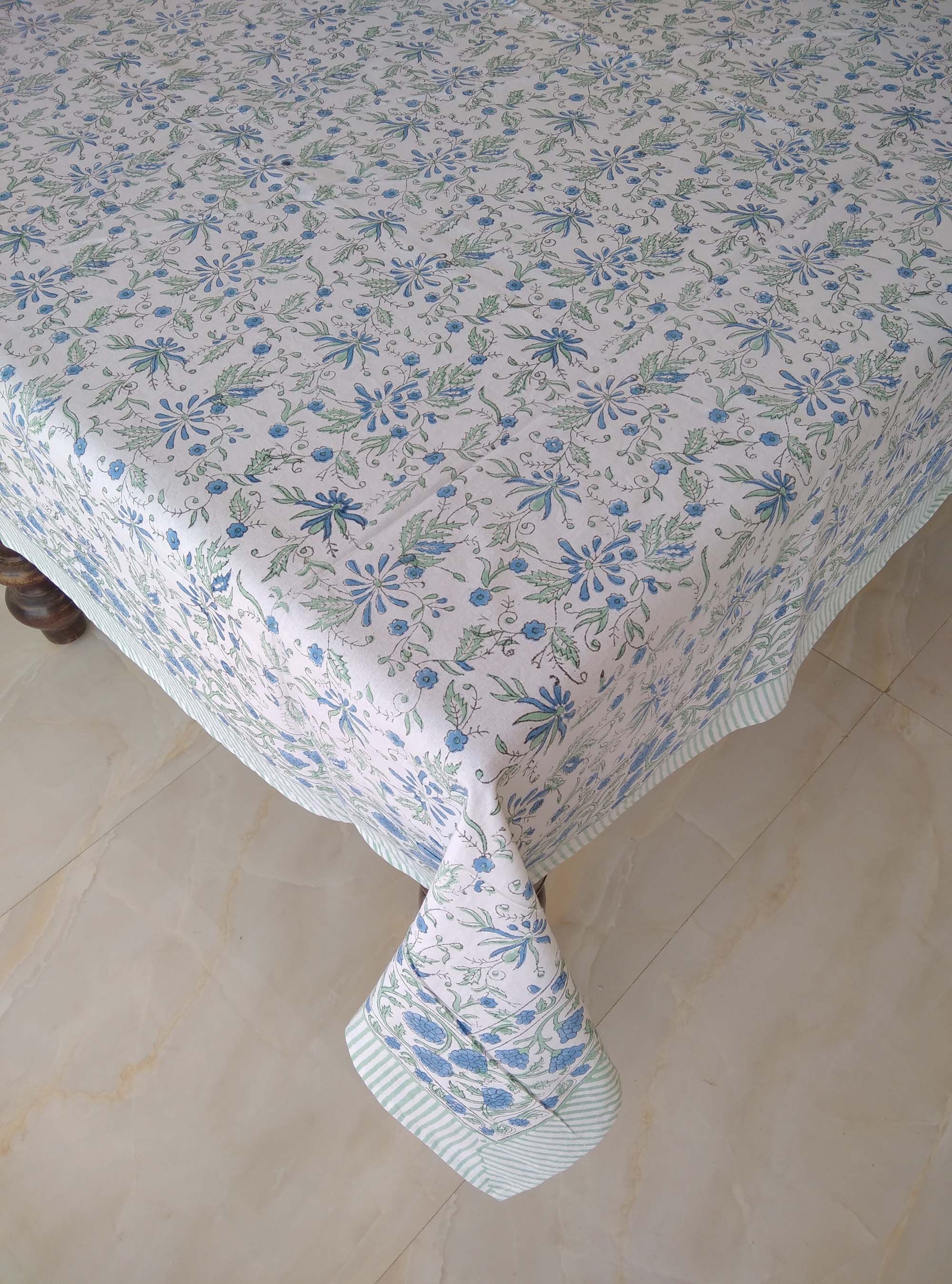 Floral Design Tablecloth Block Print Tablecloth Handmade | Etsy