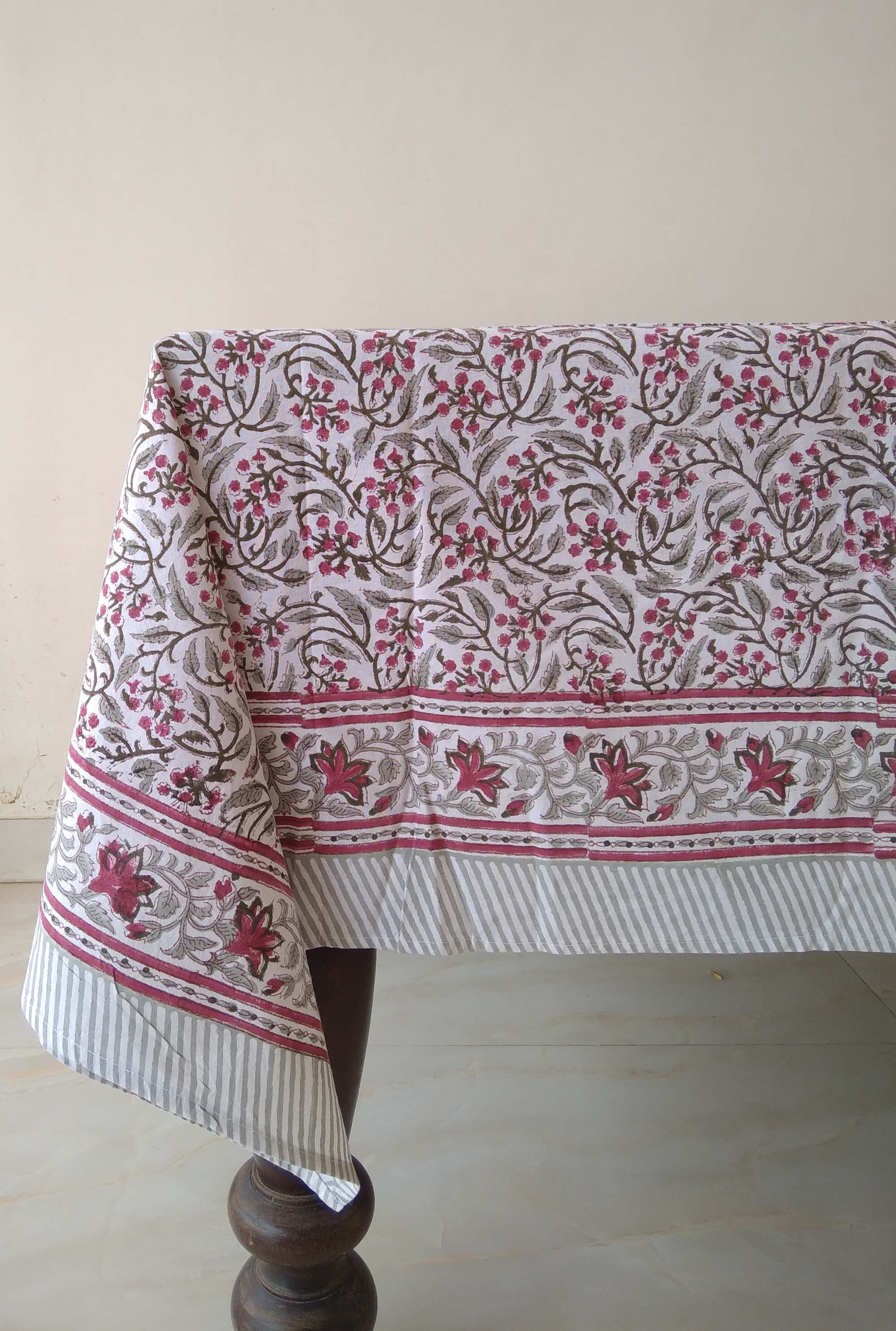 Red Cherry Design Table Cloth Block Print Tablecloth Indian | Etsy