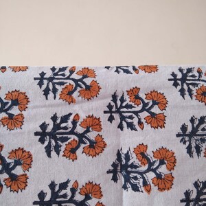 Blue and Apricot Table Cloth, Block Print Table Cover, Indian Table ...