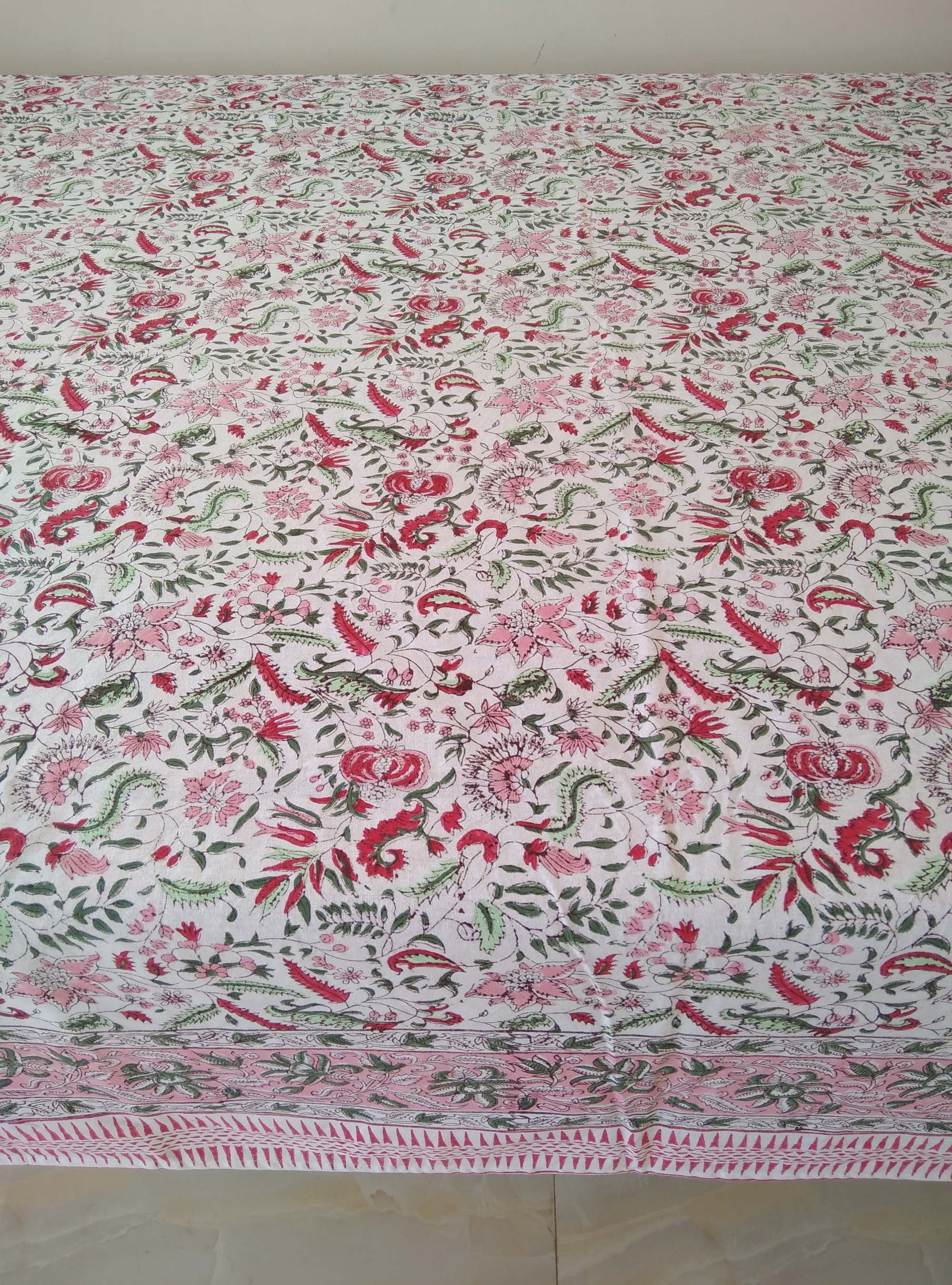 Floral Design Table Cloth Block Print Tablecloth Handmade - Etsy