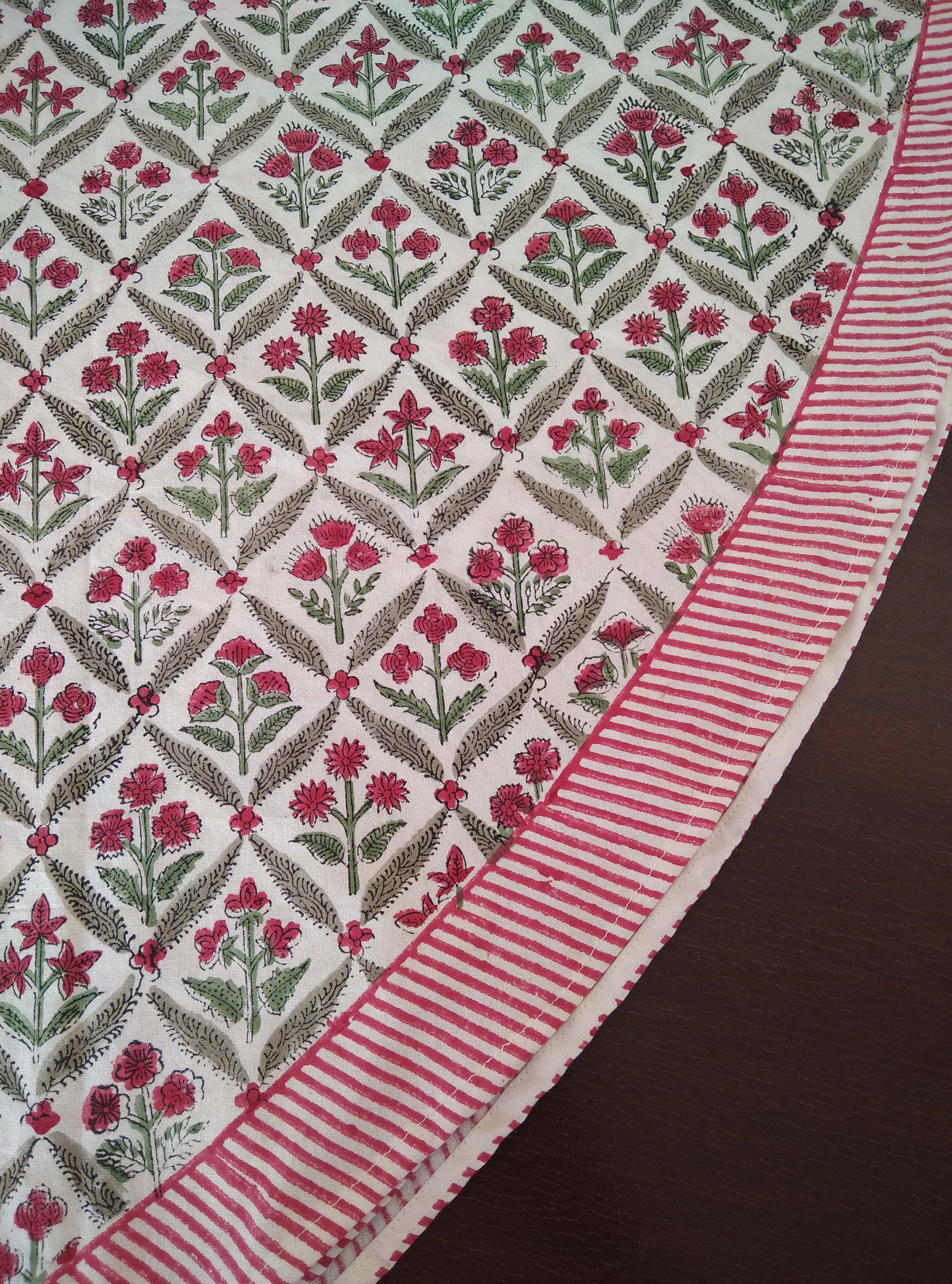 Indian Block Print Round Table Cover, Handmade Round Tablecloth, Pure ...