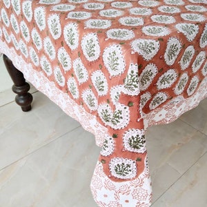 Floral Design Tablecloth Block Print Table Cloth Indian | Etsy