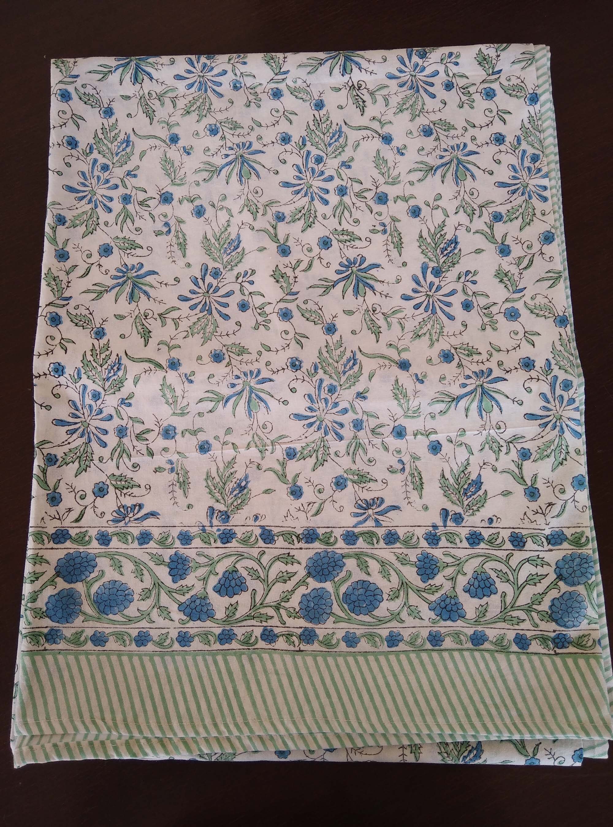 Floral Design Tablecloth Block Print Tablecloth Handmade | Etsy