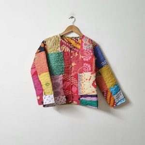 Patchwork Kantha Quilt Jacket, Indian Vintage Kantha Coat, Handmade ...