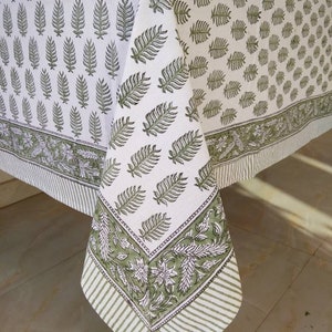 Indian Block Print Tablecloth, 6 Seater Table Cover, Table Linen for ...