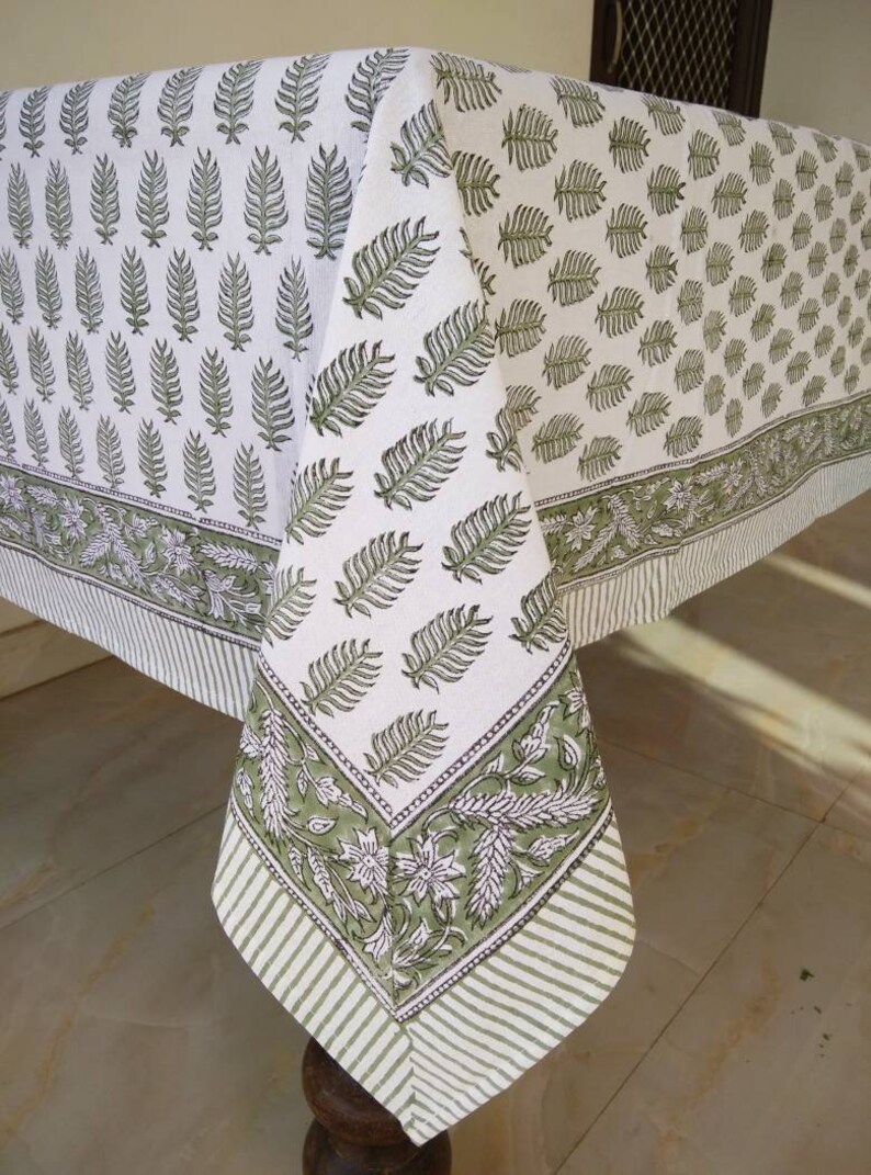 Indian Block Print Tablecloth, 6 Seater Table Cover, Table Linen for ...