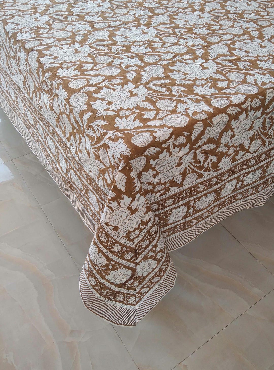 Block Print Tablecloth, Floral Cotton Table Cloth, Indian Table Linen ...